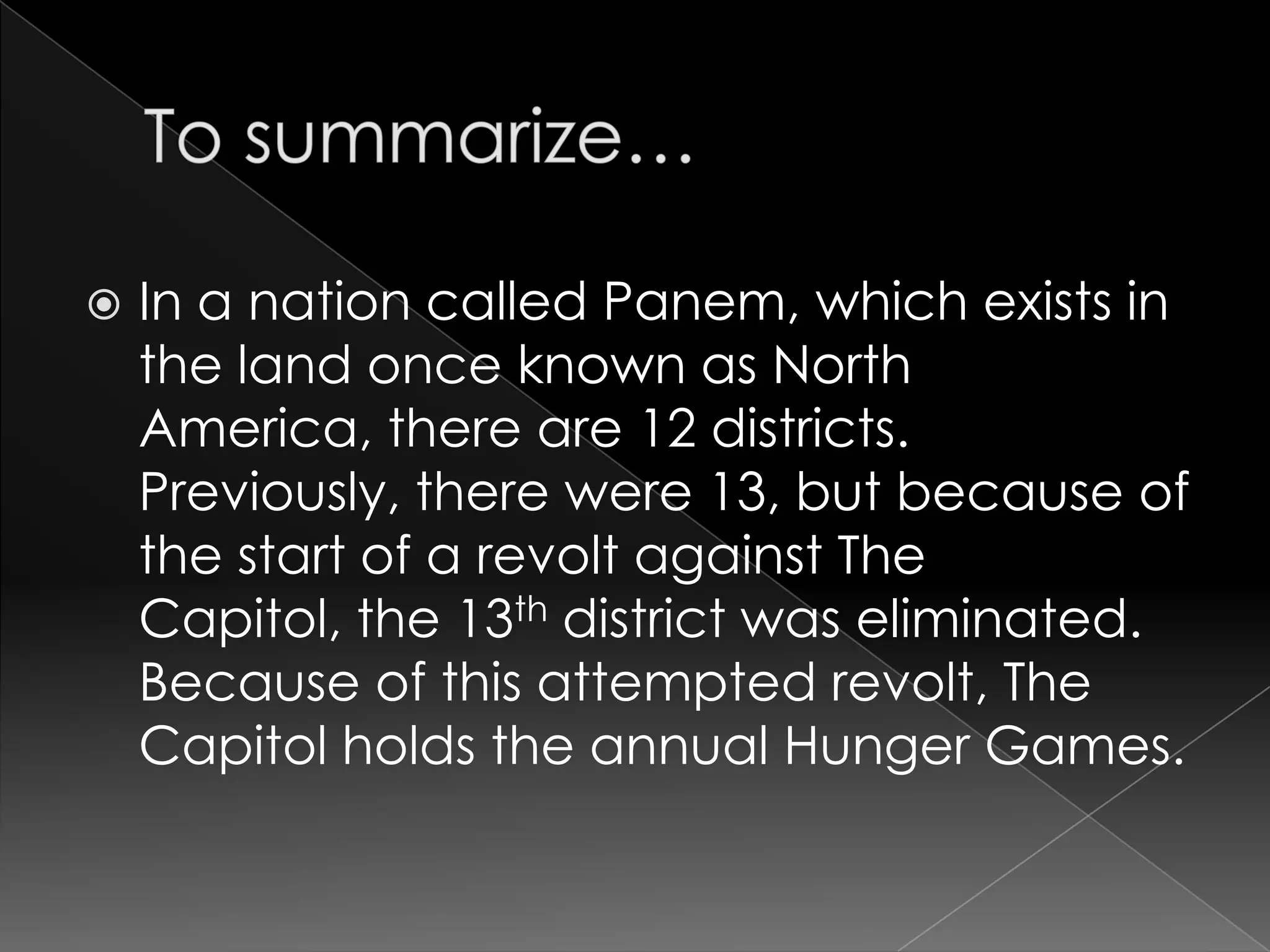 The hunger games book report | PPTX