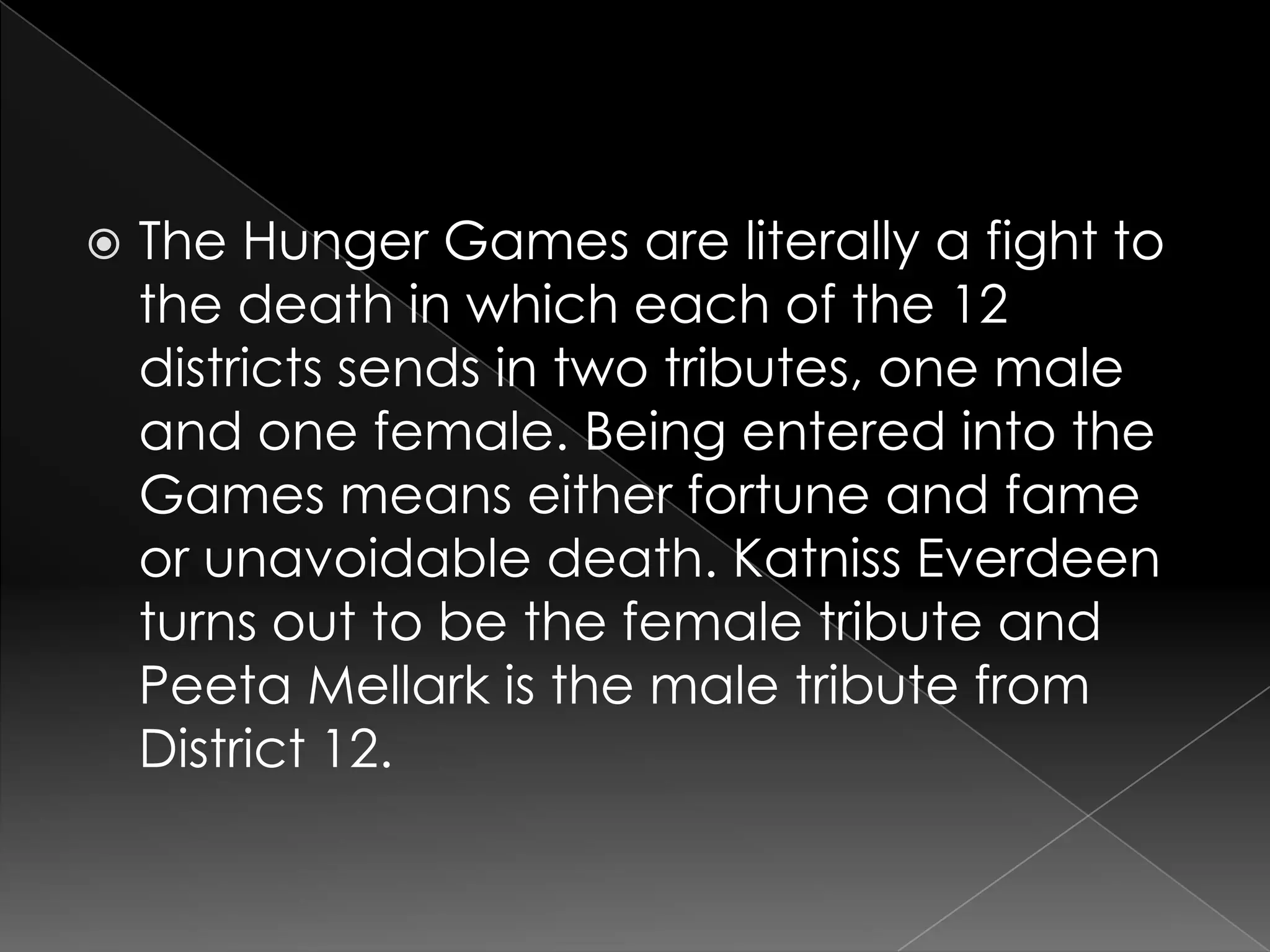 The hunger games book report | PPTX