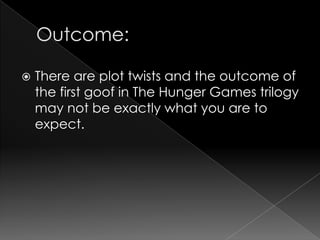 The hunger games book report | PPTX