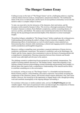 The Hunger Games Essay.pdf | Genres