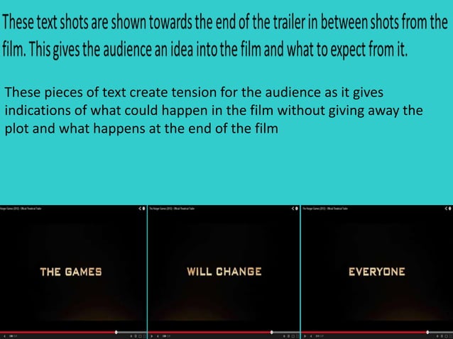 Film trailer analysis of the Hunger Games | PPTX | Video Production ...