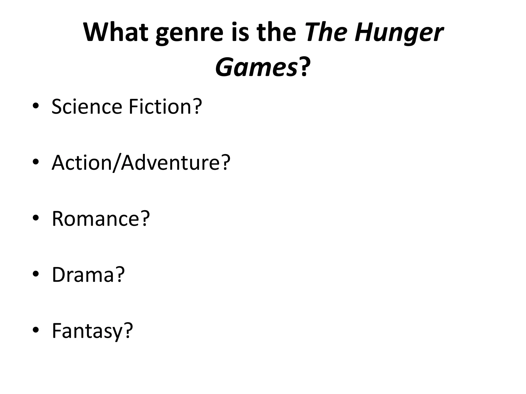 A2 Case Study - The Hunger Games - Genre, Narrative, Representation | PPTX