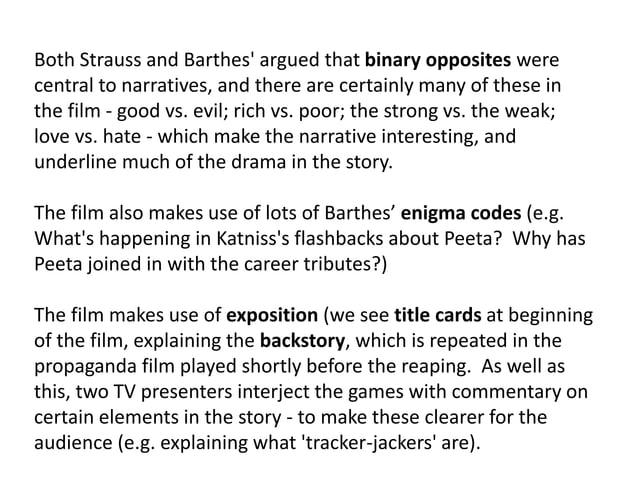 A2 Media The Hunger Games Genre Narrative and Representation | PPT