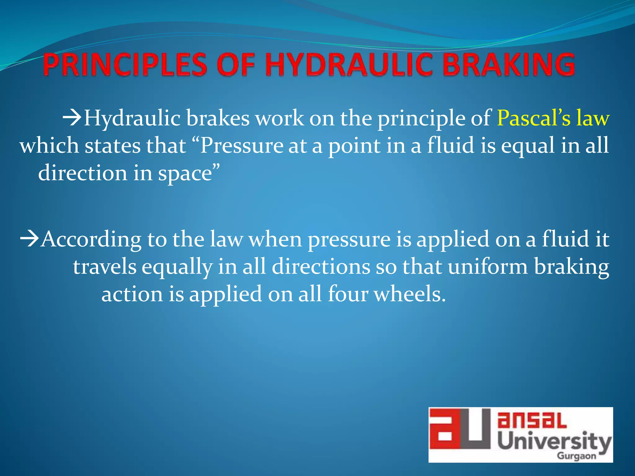 The hydraulic break is an arrangement of breaking | PPTX