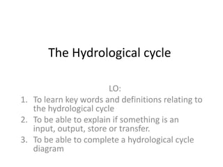 The hydrological cycle | PPTX