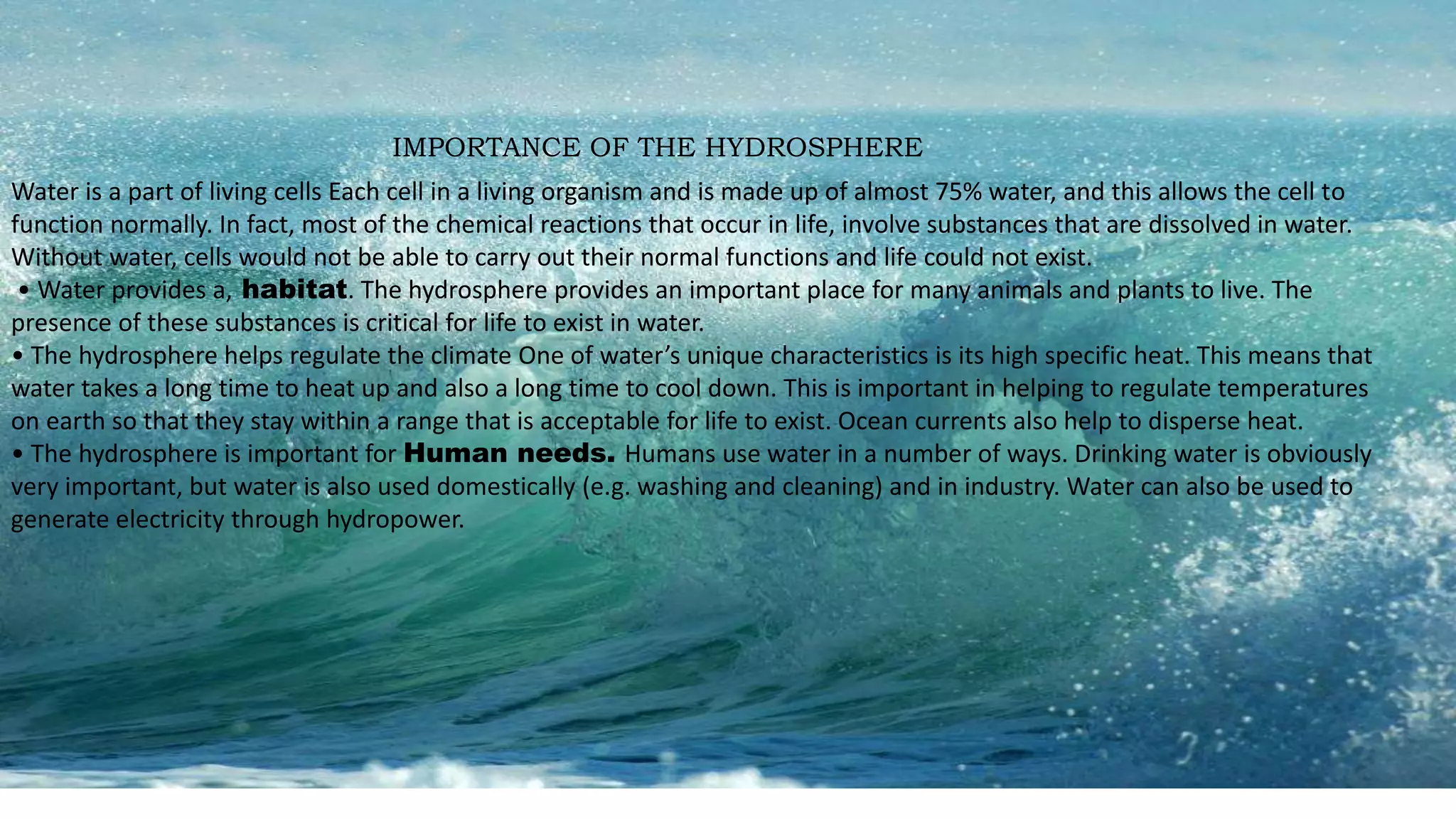 The hydrosphere presentation | PPTX