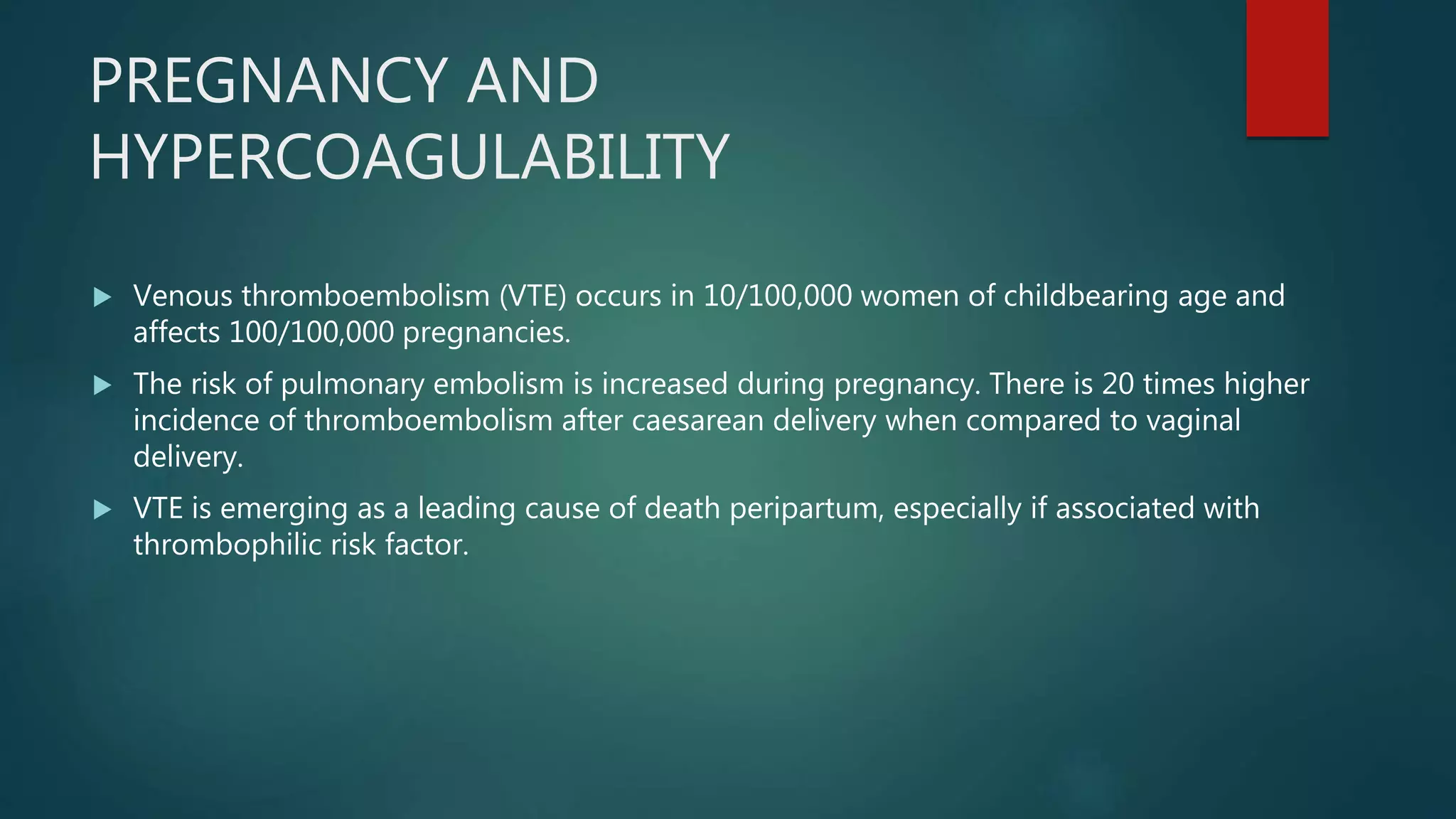 The hypercoagulable states in anaesthesia | PPTX