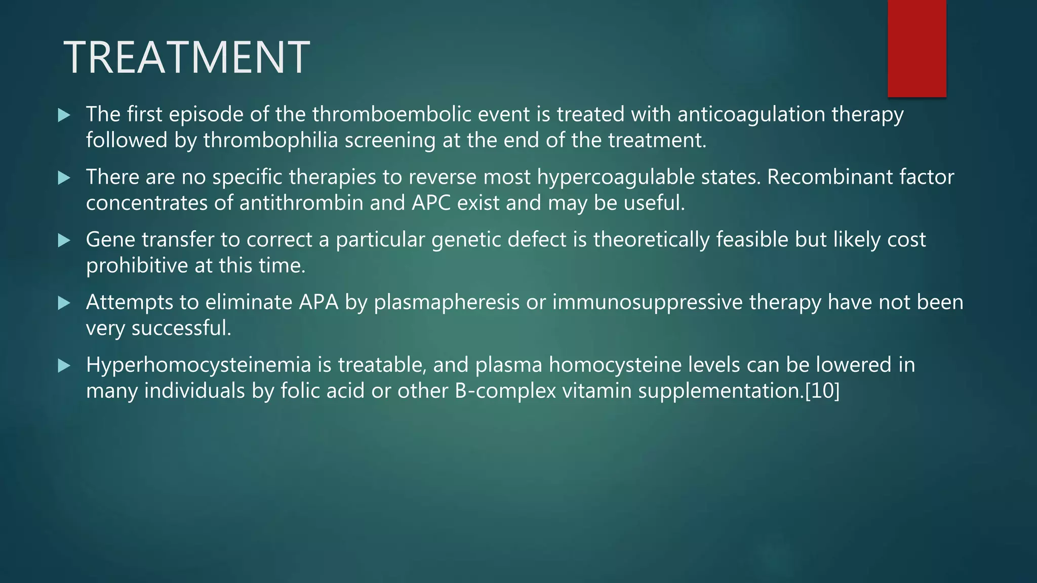 The hypercoagulable states in anaesthesia | PPTX
