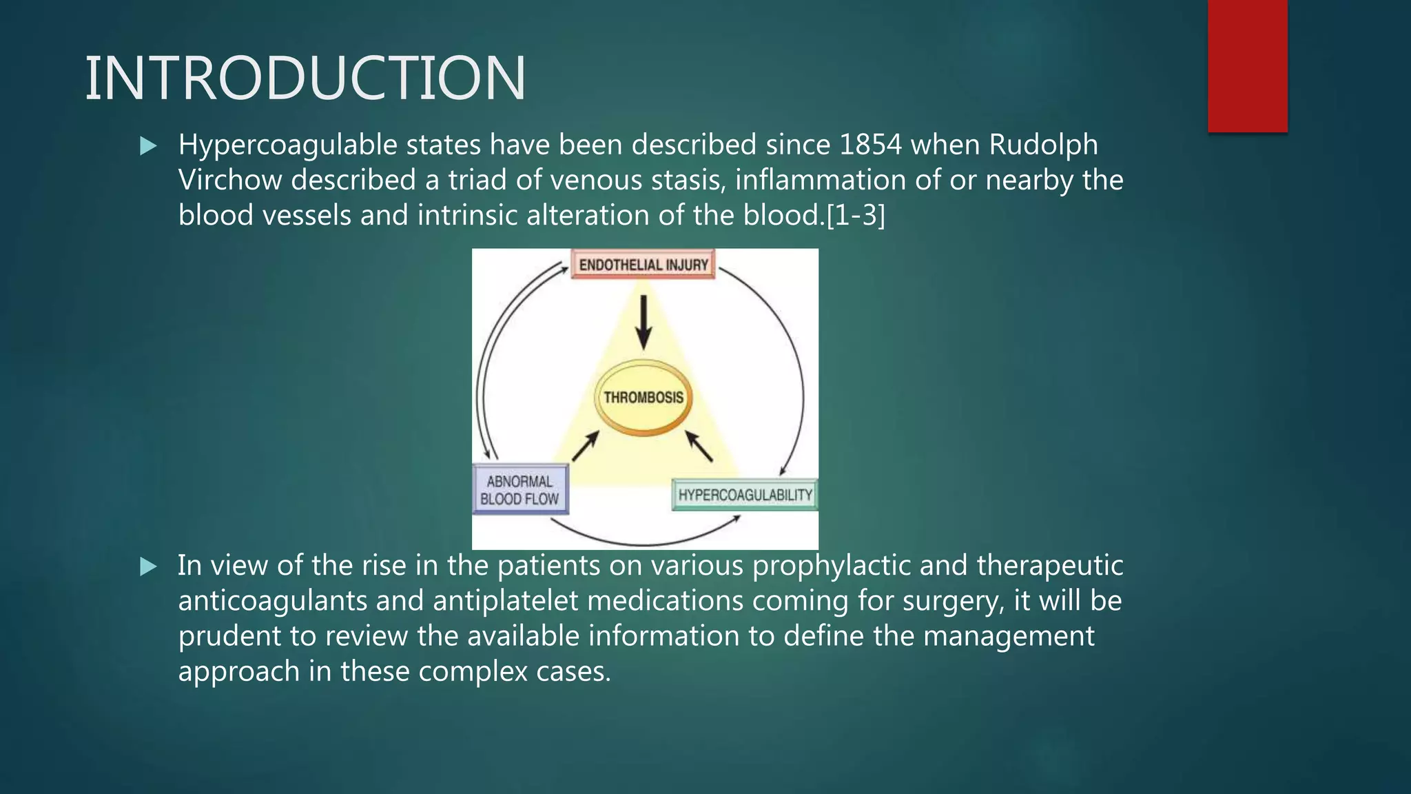 The Hypercoagulable States In Anaesthesia Pptx