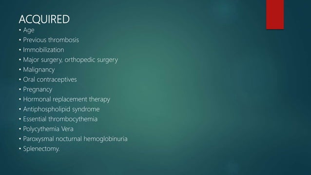 The hypercoagulable states in anaesthesia | PPTX | Blood Disorders ...
