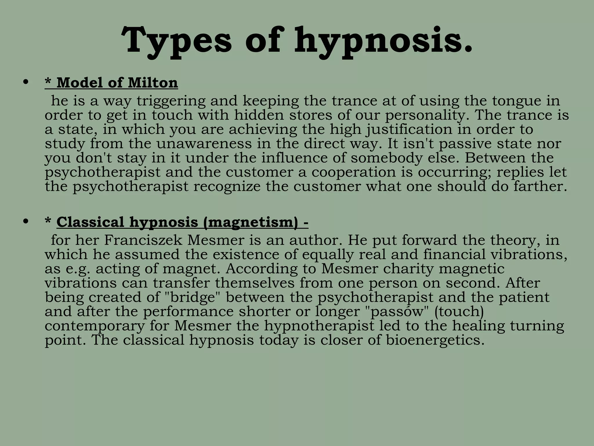 The hypnosis by group5 | PPT