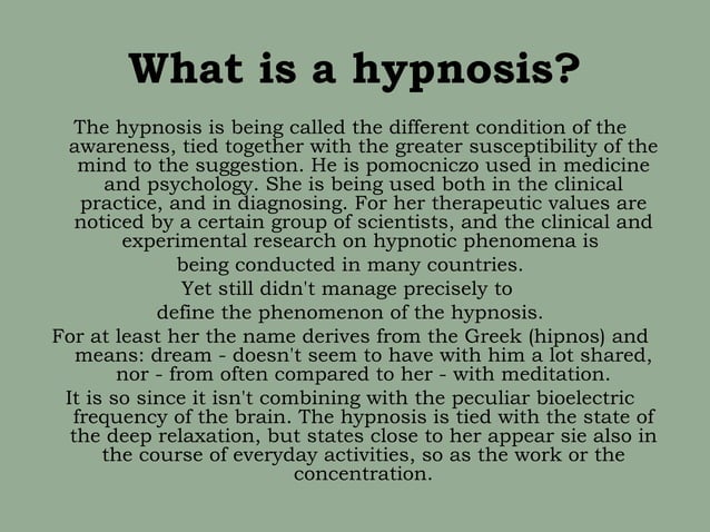 The hypnosis by group5 | PPT