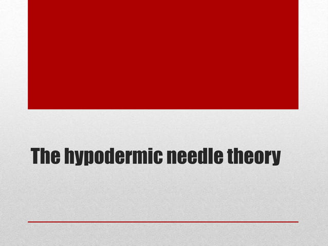 The hypodermic needle theory | PPT