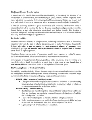 The hypothesis of the mobility transition by zelinsky and from russel ...