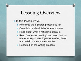 The i search lesson 3 overview | PPT