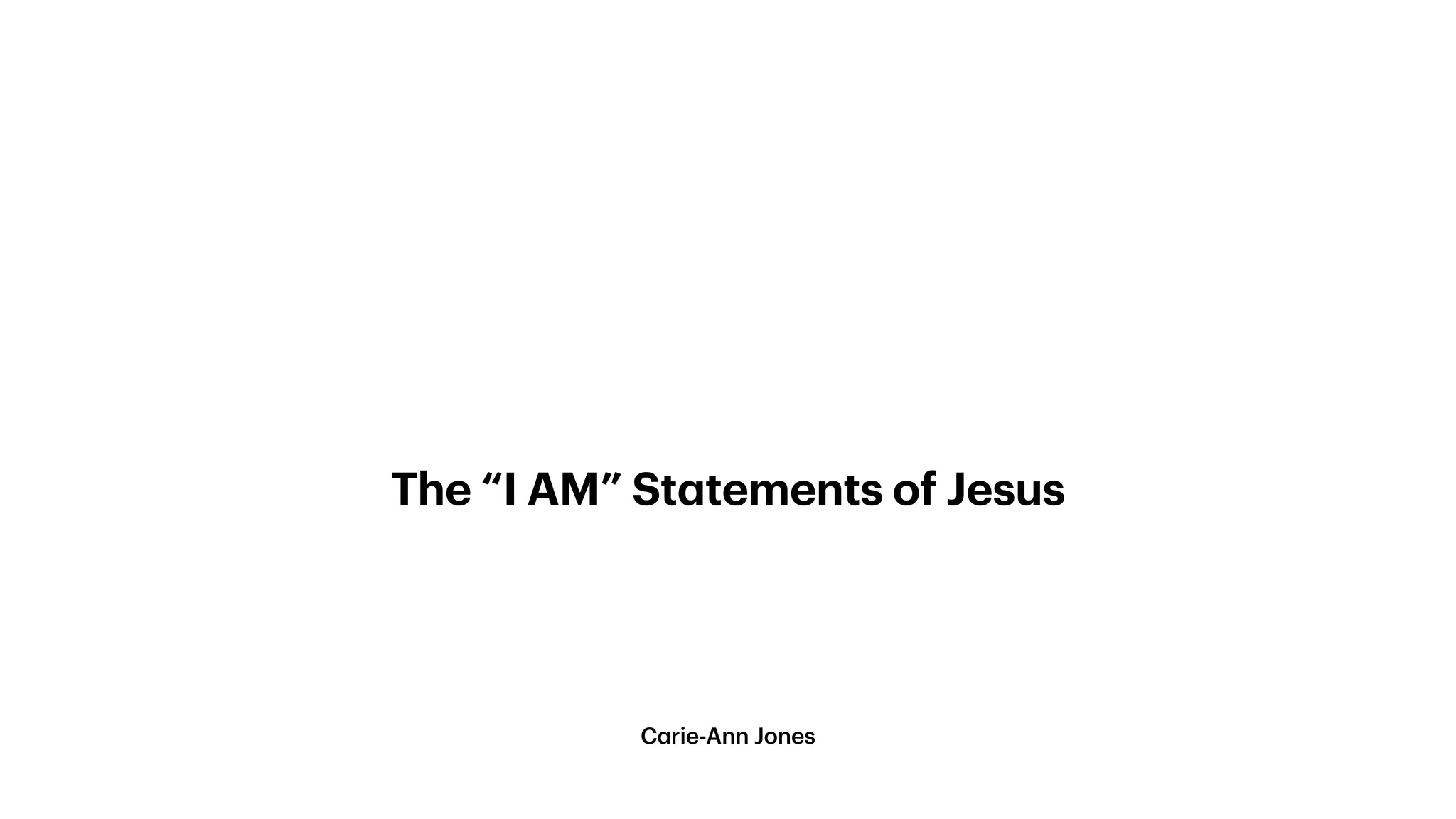 The I AM Statements of Jesus | PDF