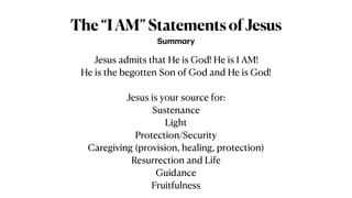 The I AM Statements of Jesus | PDF