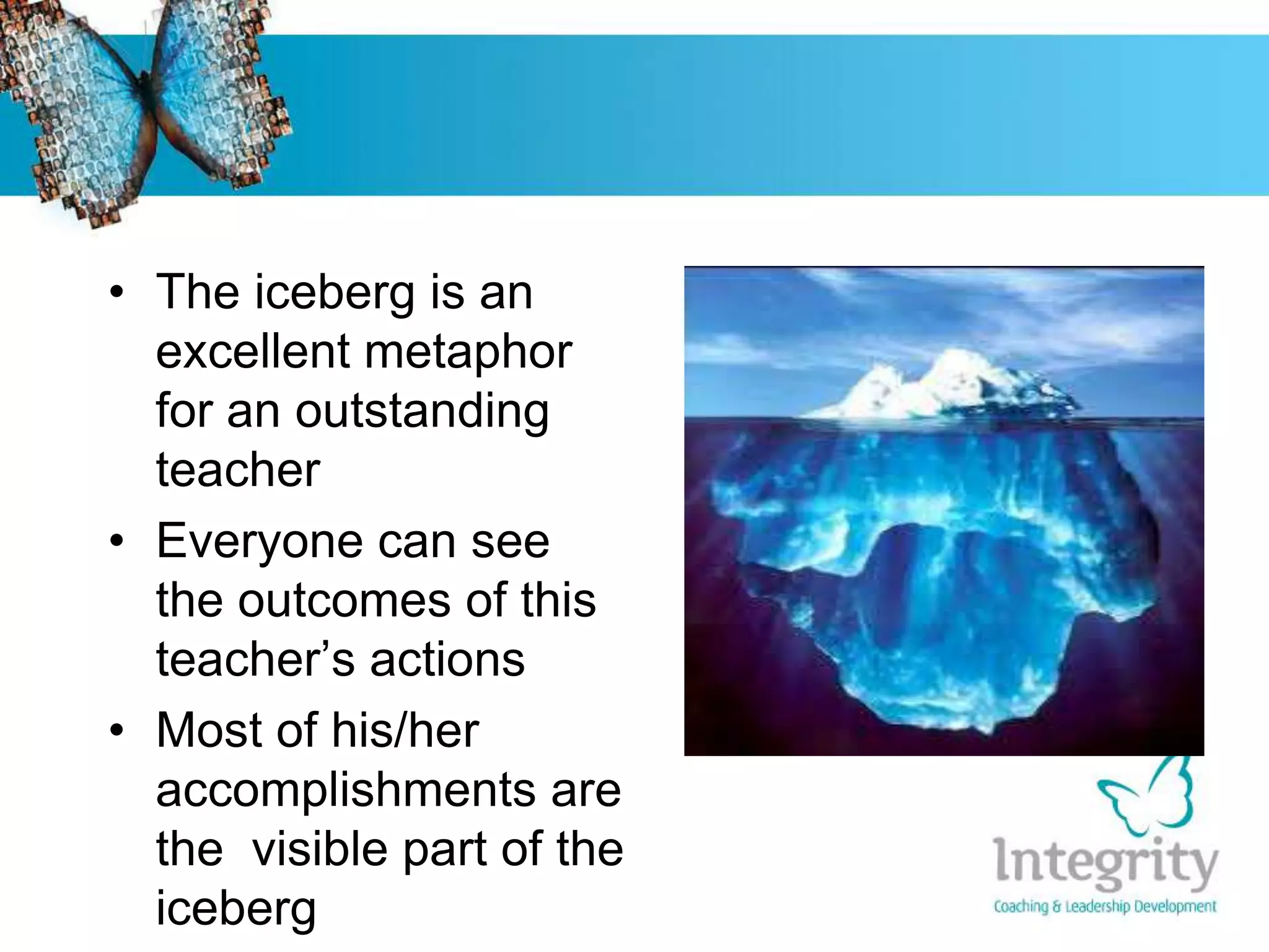 The Iceberg Model and Outstanding Classroom Practice | PPTX