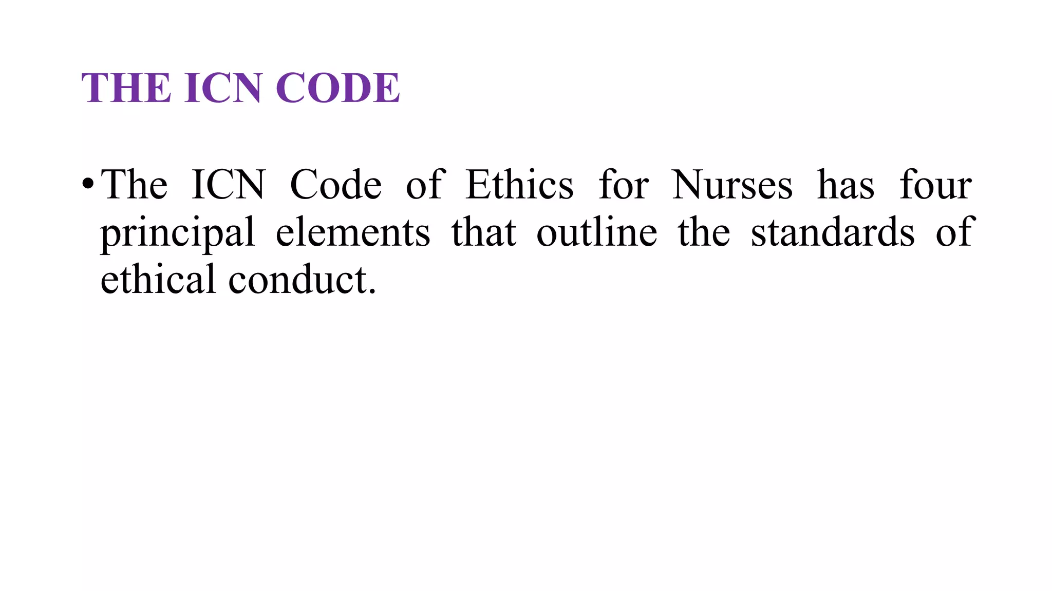 The ICN Code of Ethics for Nurses | PPTX
