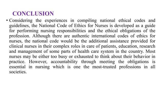 The ICN Code of Ethics for Nurses | PPTX | Parenting Babies and ...