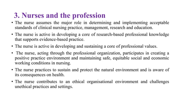 The ICN Code of Ethics for Nurses | PPTX | Parenting Babies and ...