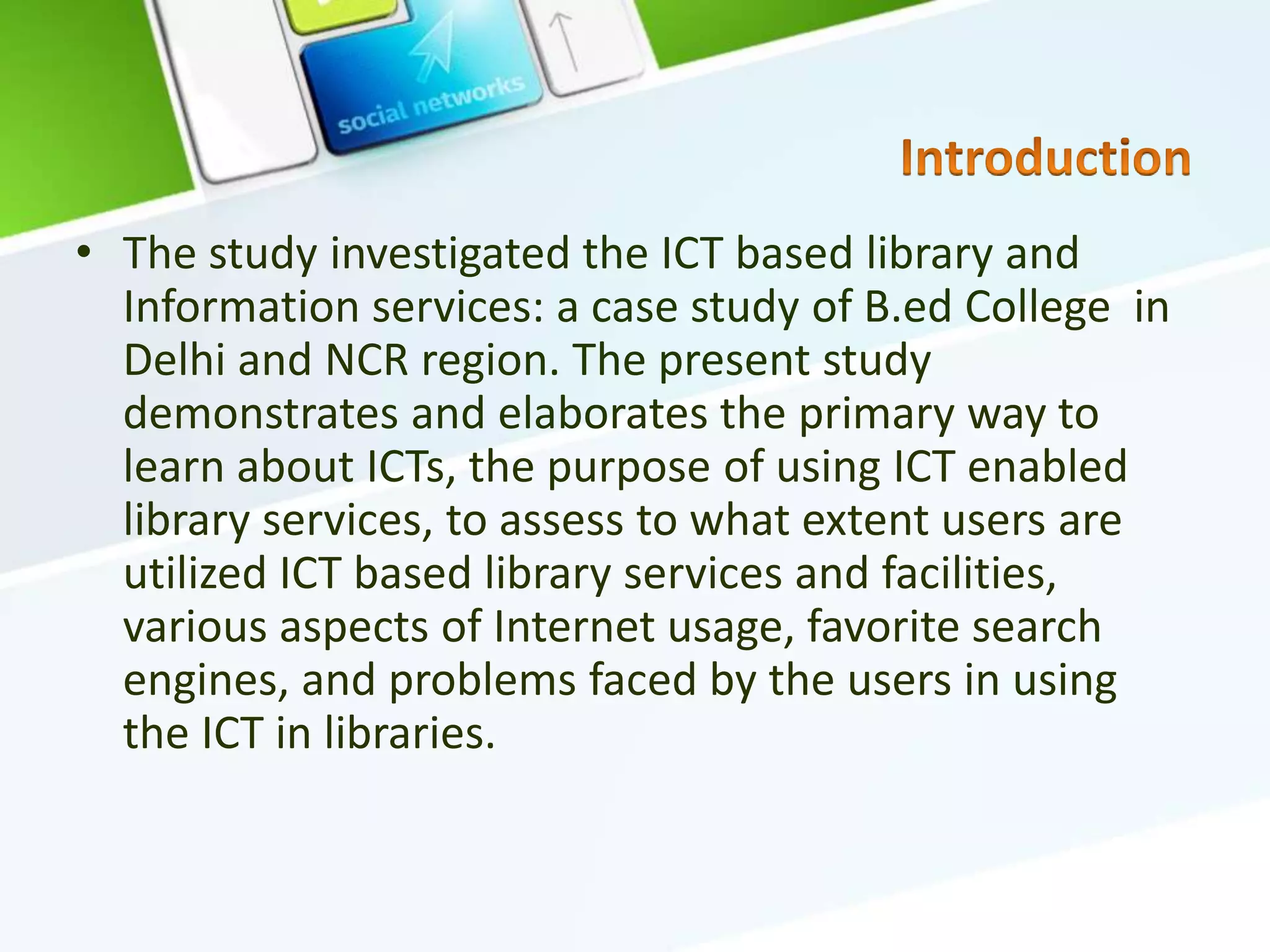 The ict based library and information services | PPTX