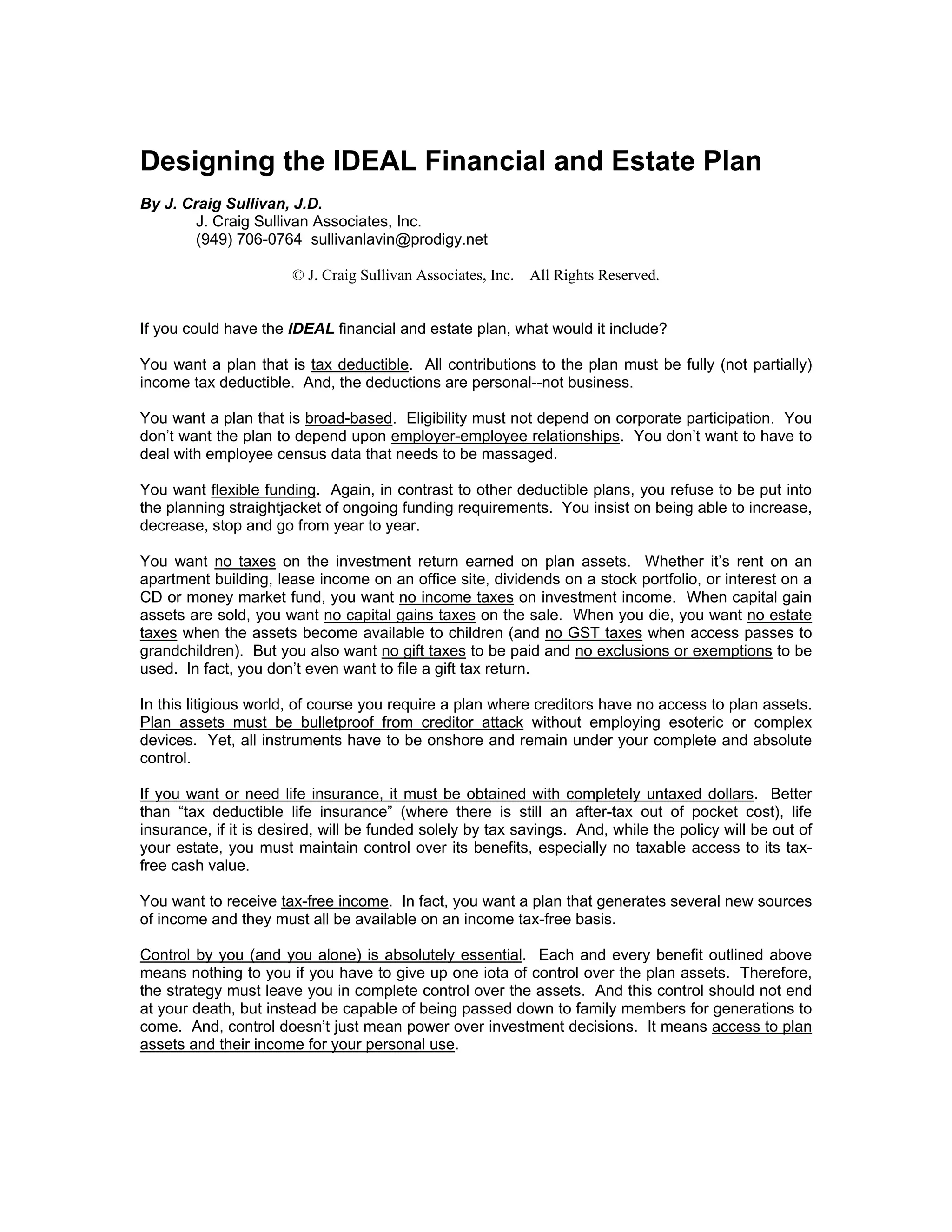The Ideal Plan Article | PDF