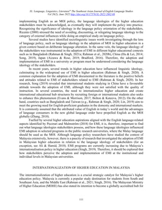 The Ideology Towards English as a Medium of Instruction Adoption in ...