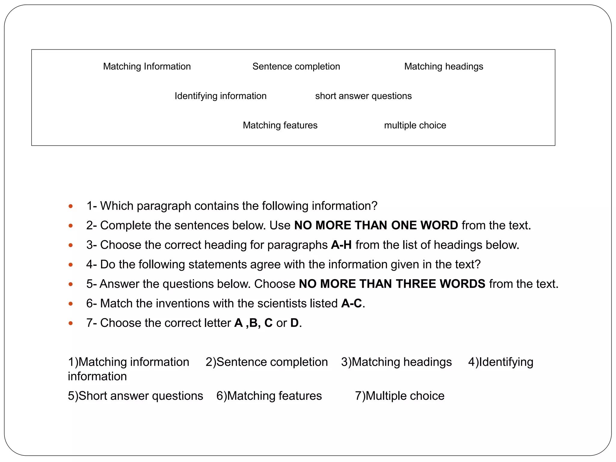 The ielts test. reading | PPTX