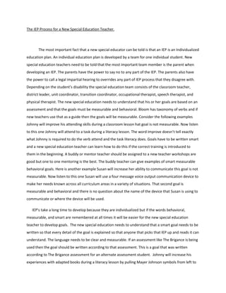The iep process for a new special education teacher | PDF
