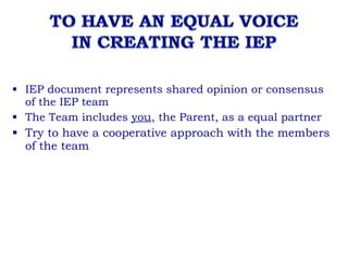 The IEP Process for Parents | PPT