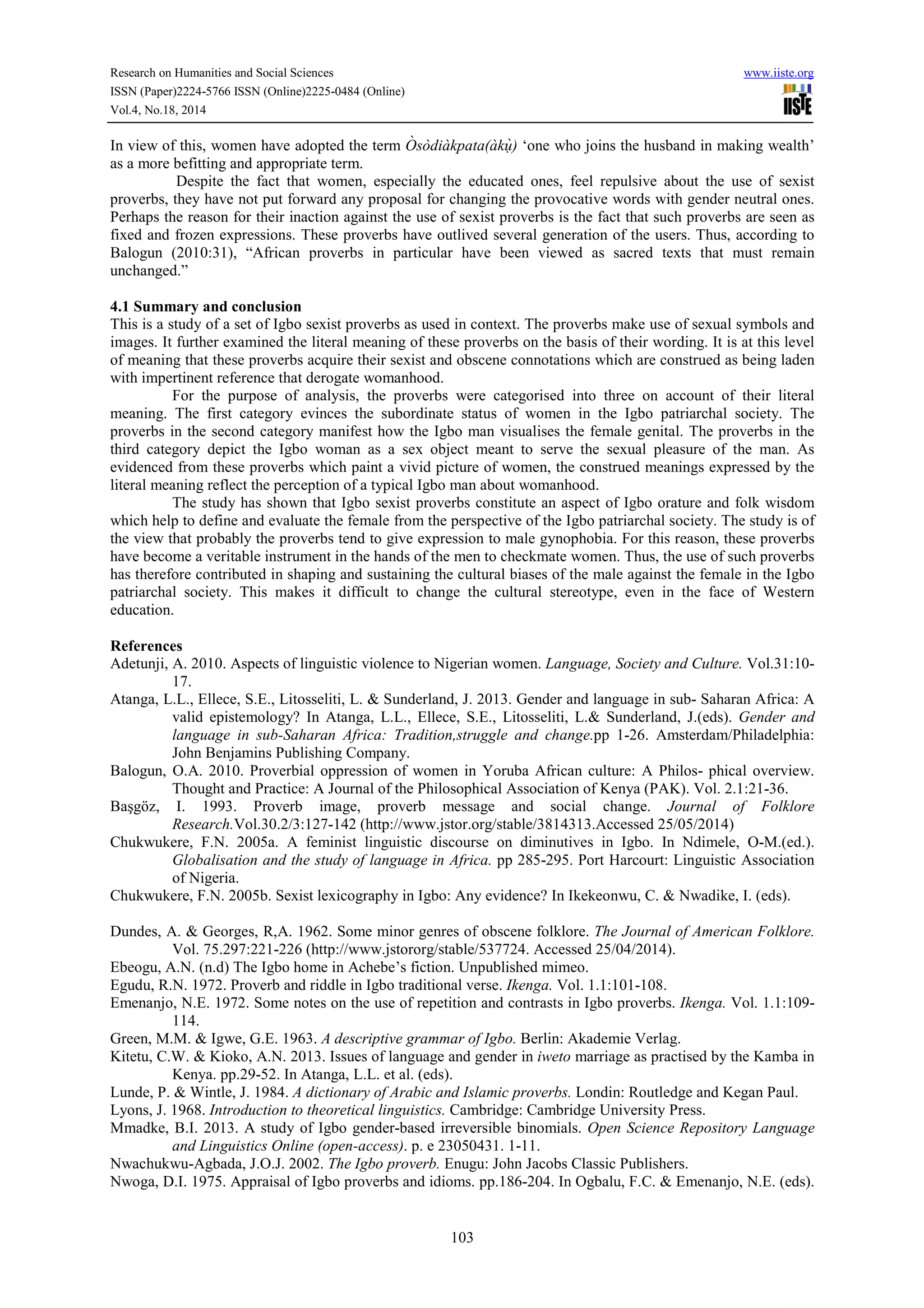 The igbo perception of womanhood | PDF