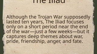 The Iliad By Homer.pptxjnrfk4jnfnk4nf4knfj4nf | PPTX