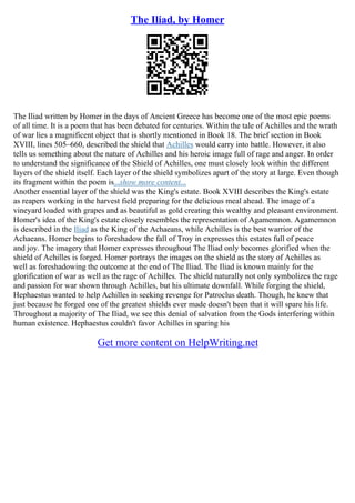 The Iliad Essay | PDF