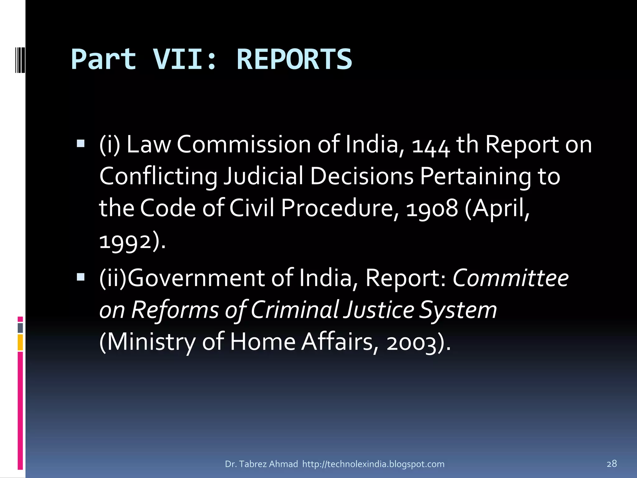 The Indian Law Institute (ILI) Method of Citation | PPTX