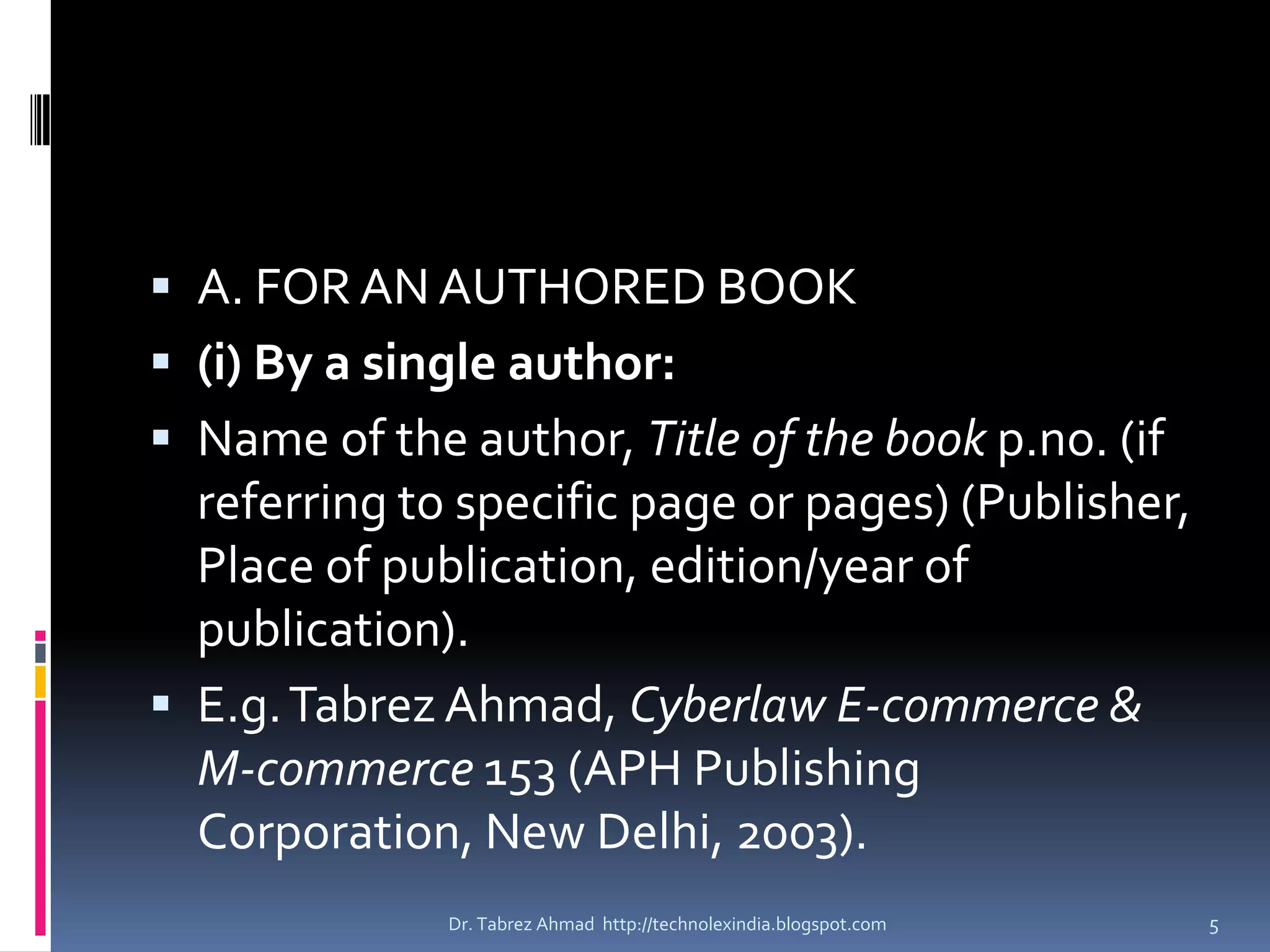 The Indian Law Institute (ILI) Method of Citation | PPTX