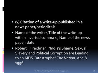 The Indian Law Institute (ILI) Method of Citation | PPTX
