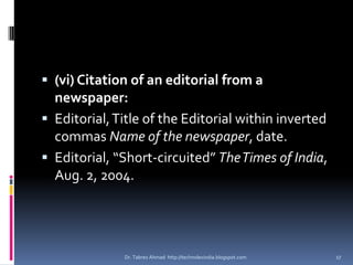 The Indian Law Institute (ILI) Method of Citation | PPTX