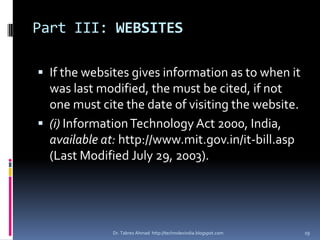 The Indian Law Institute (ILI) Method of Citation | PPTX