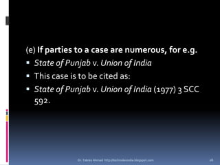 The Indian Law Institute (ILI) Method of Citation | PPTX