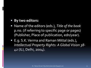 The Indian Law Institute (ILI) Method of Citation | PPTX