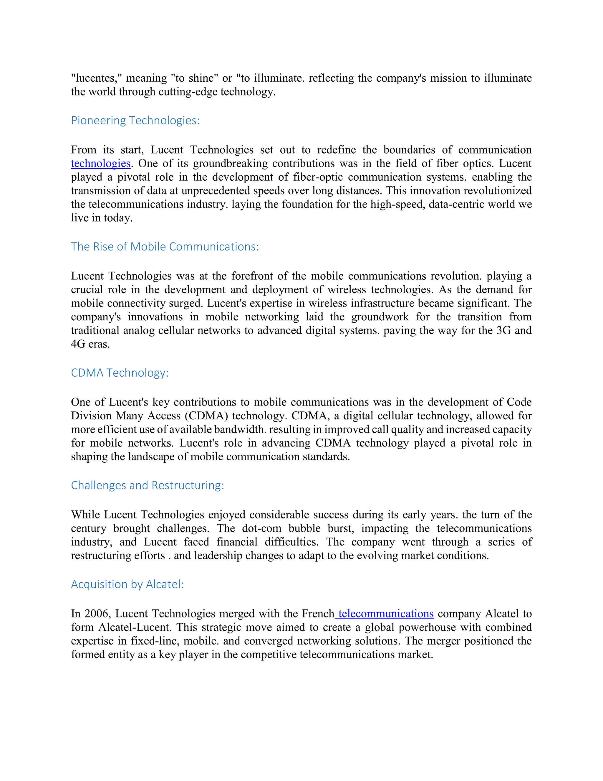 The Illuminating Journey of Lucent Technologies.docx