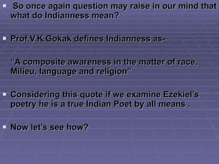 The Image Of India In Nissim Ezekiels Select Poems | PPT