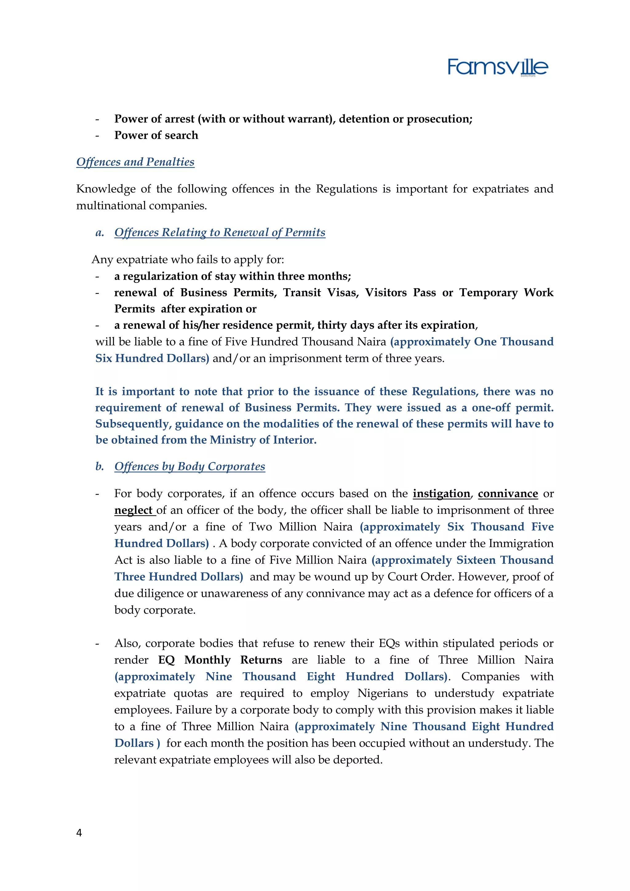 The immigration regulations 2017-Nigeria | PDF