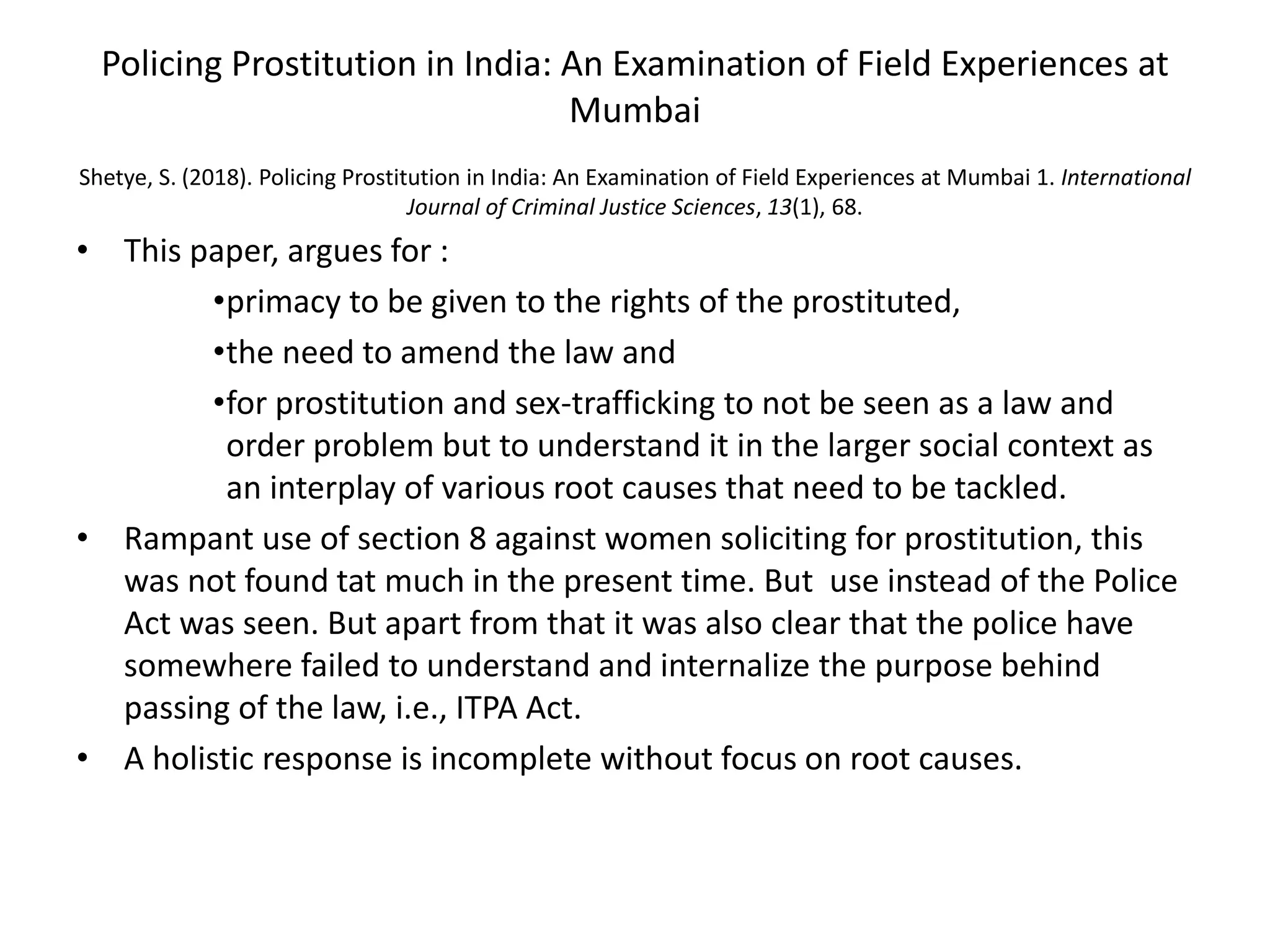 The Immoral Traffic (prevention) Act, 1956 | PPTX