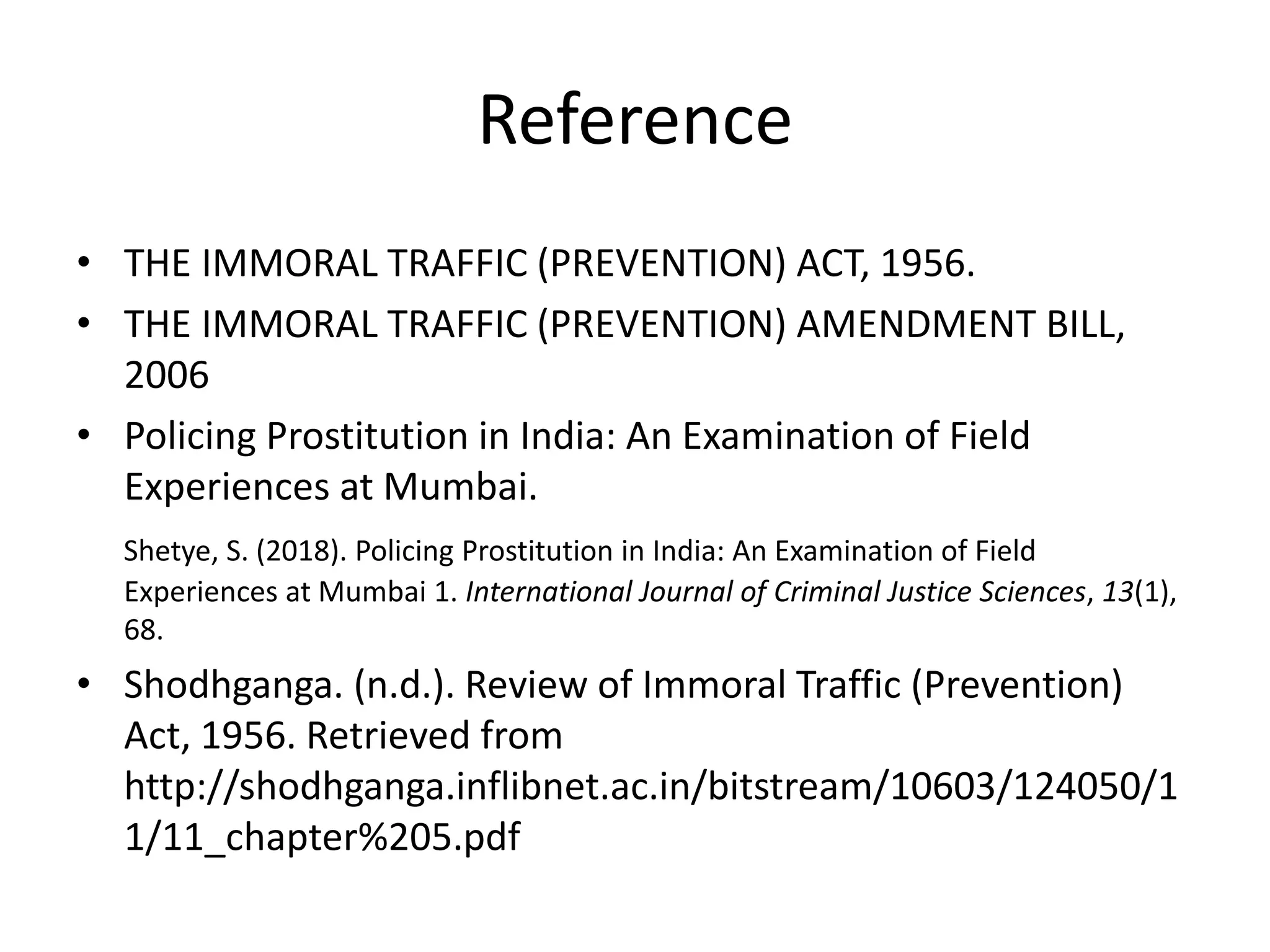 The Immoral Traffic (prevention) Act, 1956 | PPTX