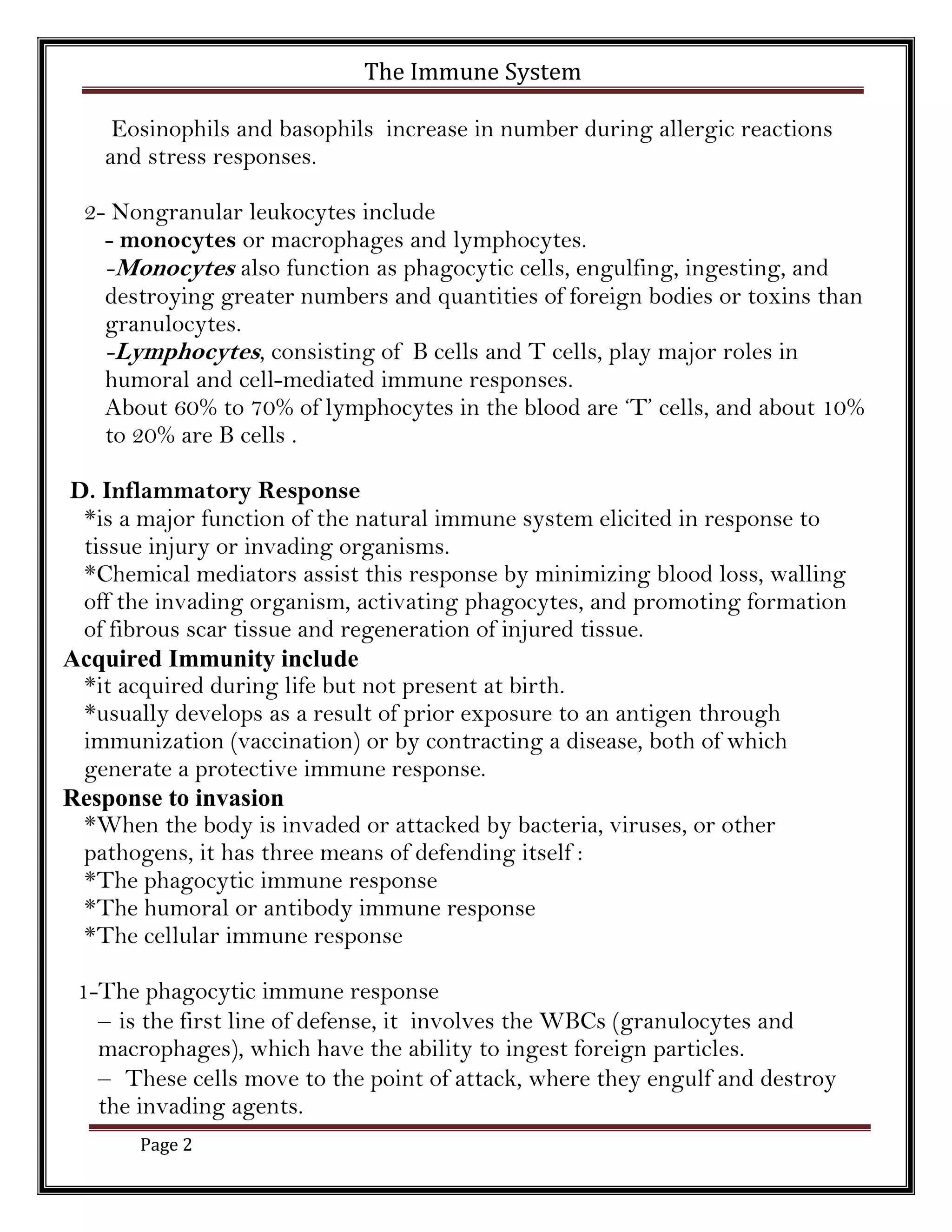 The immune system | DOCX