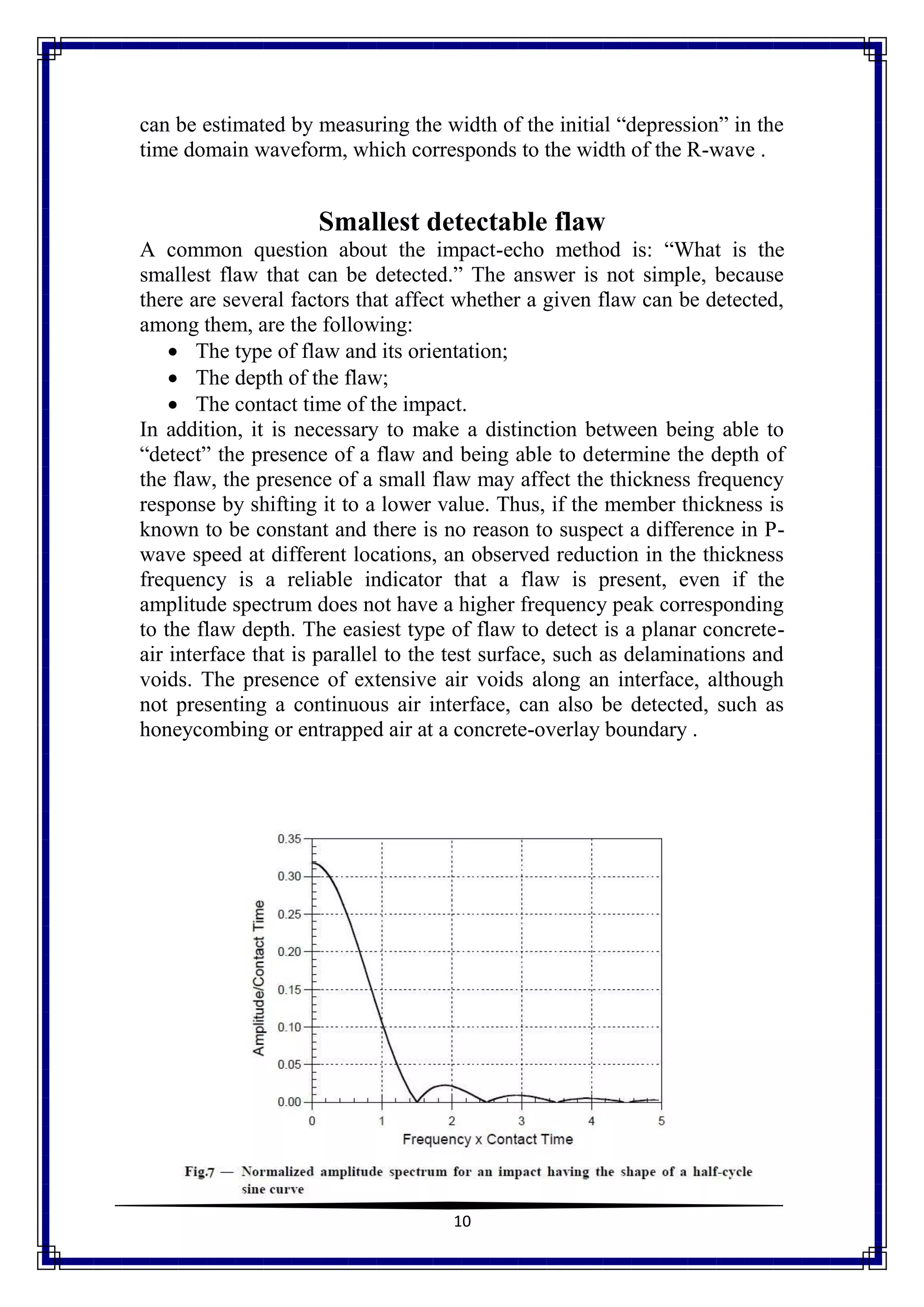 The impact echo method as nondestructive test method in structural ...