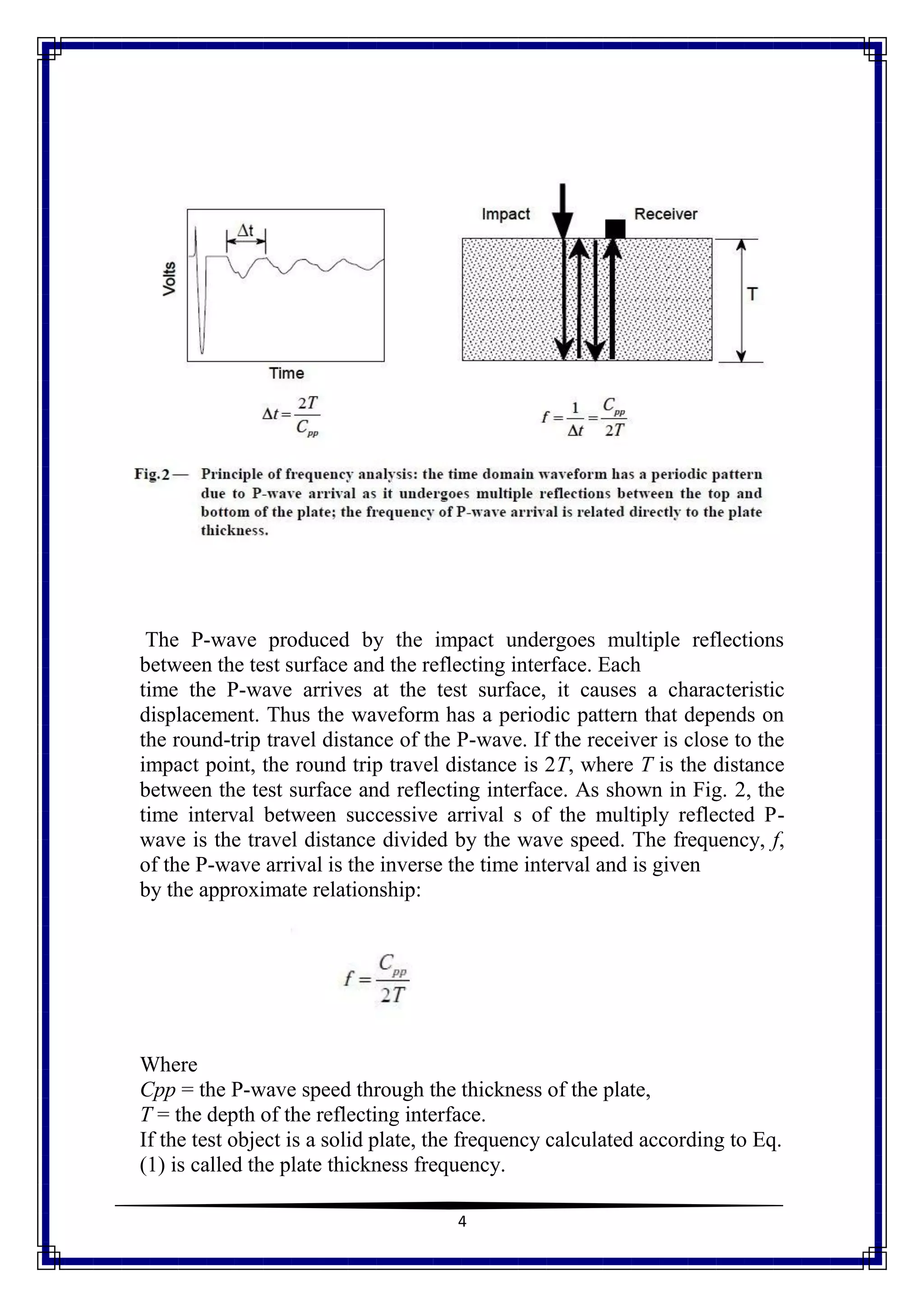 The impact echo method as nondestructive test method in structural ...