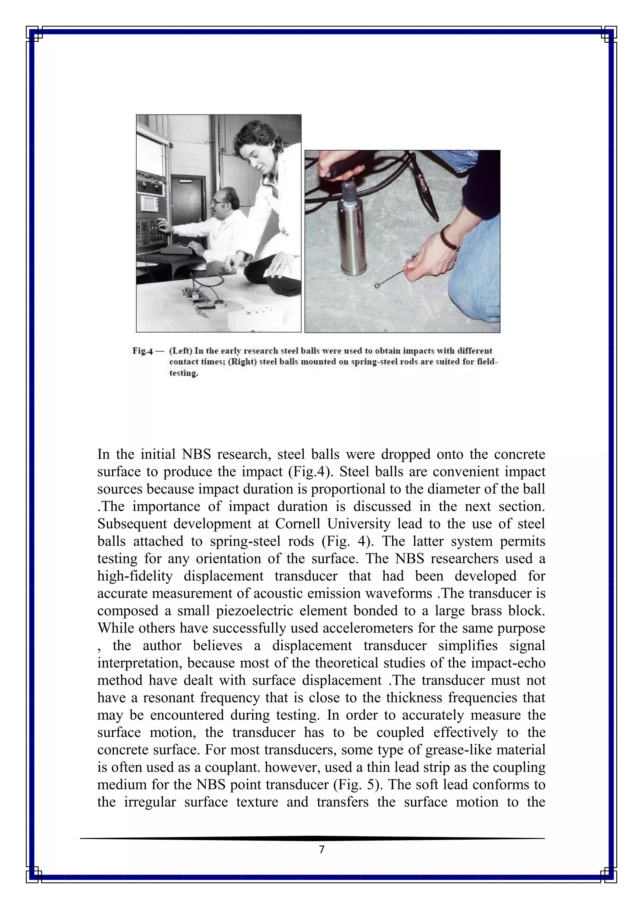 The impact echo method as nondestructive test method in structural ...